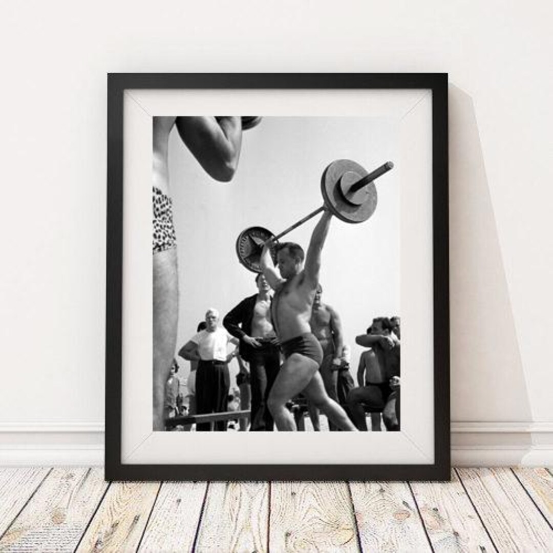 Vintage Photo - 1950's Weightlifting Muscle Beach Fitness Workout ...