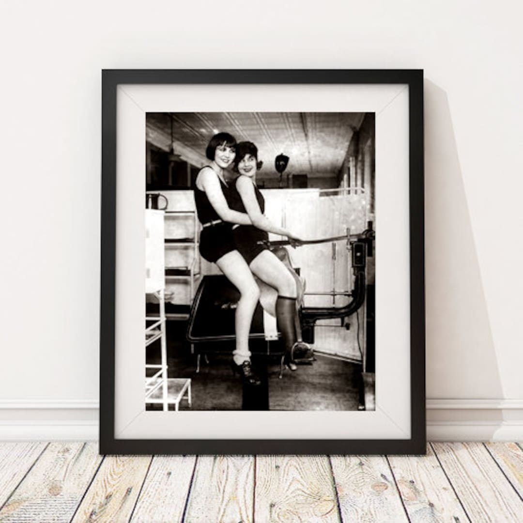 Vintage Photo - Women 1920's Exercise Fitness Bike - Photography, Black ...