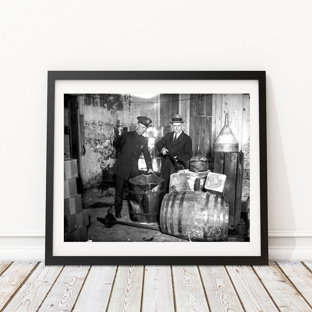 Vintage Photo - 1930's Prohibition Police Cops Dumping Barrels of ...