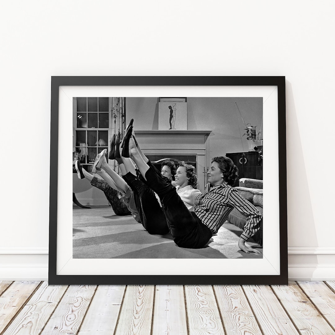 Vintage Photo - 1950's Women Workout Fitness Exercise in the Living ...