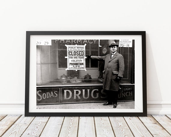 Vintage Photo 1930's Prohibition Closed Fined Sign - Etsy