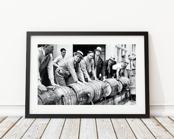Vintage Photo 1930's Prohibition Barrel Dumping - Etsy