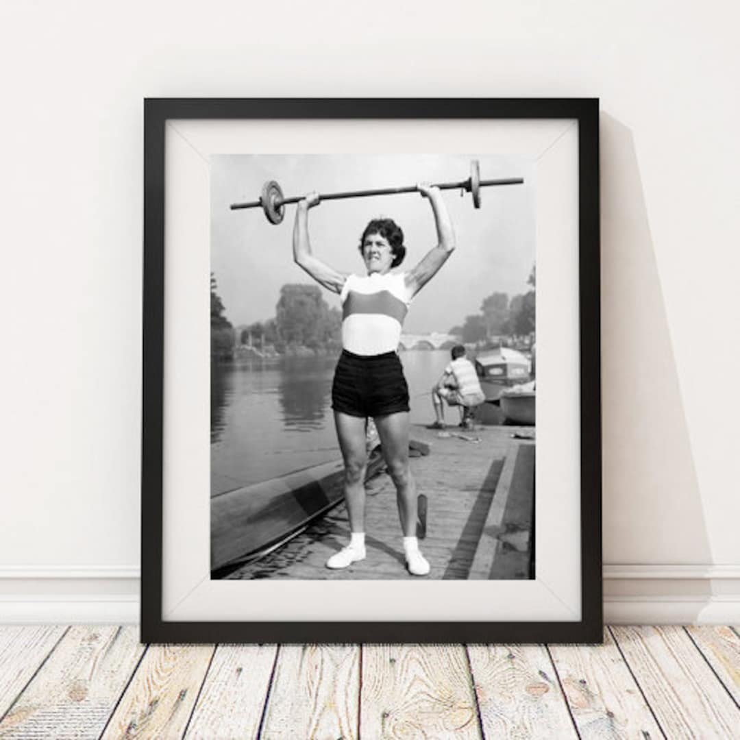 Vintage Photo - 1950's Women Workout Fitness Exercise Weights Barbell ...