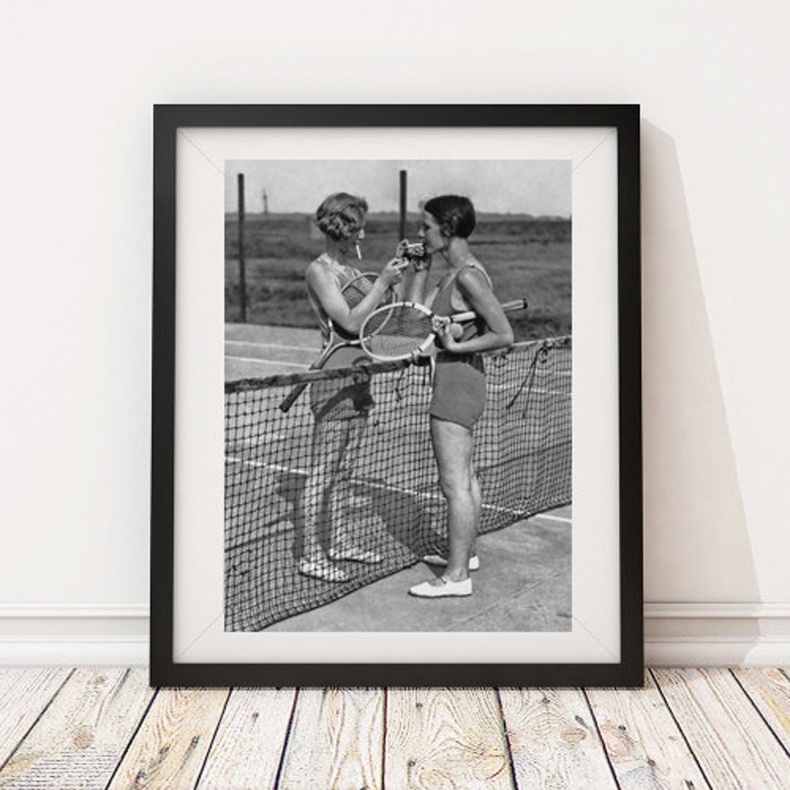 Vintage Photo - 1940's Women Smoking Tennis Player Workout Fitness ...