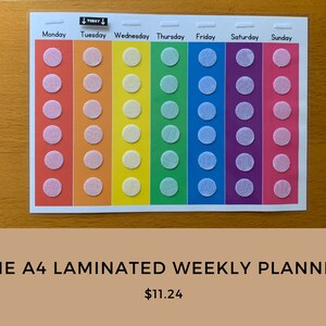 Custom Kid's Visual Weekly Planner - Etsy