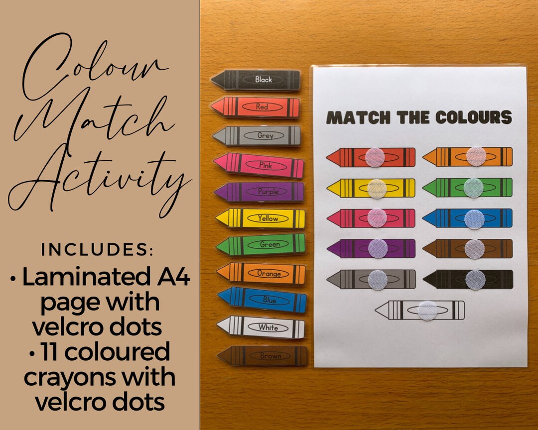 Crayon Colour Matching Activity for Toddlers - Etsy