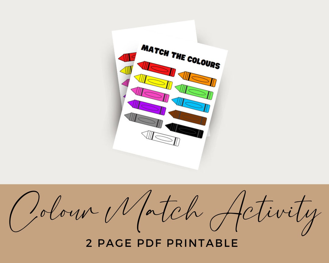 Crayon Colour Matching Activity for Toddlers PRINTABLE - Etsy