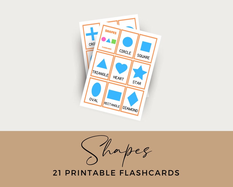 Shapes - 21 Printable Flashcards - Etsy