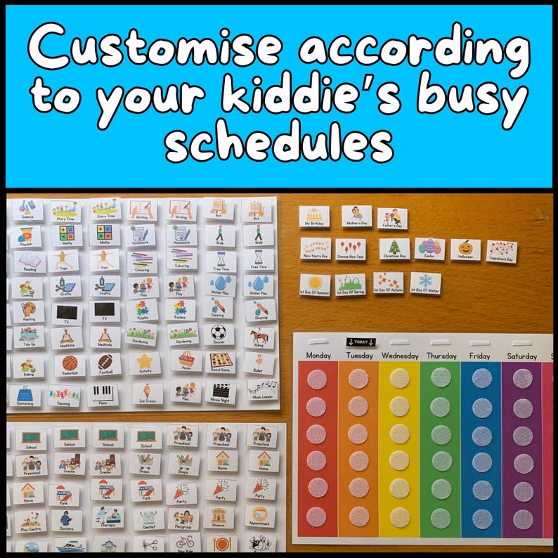 Custom Kid's Visual Weekly Planner - Etsy
