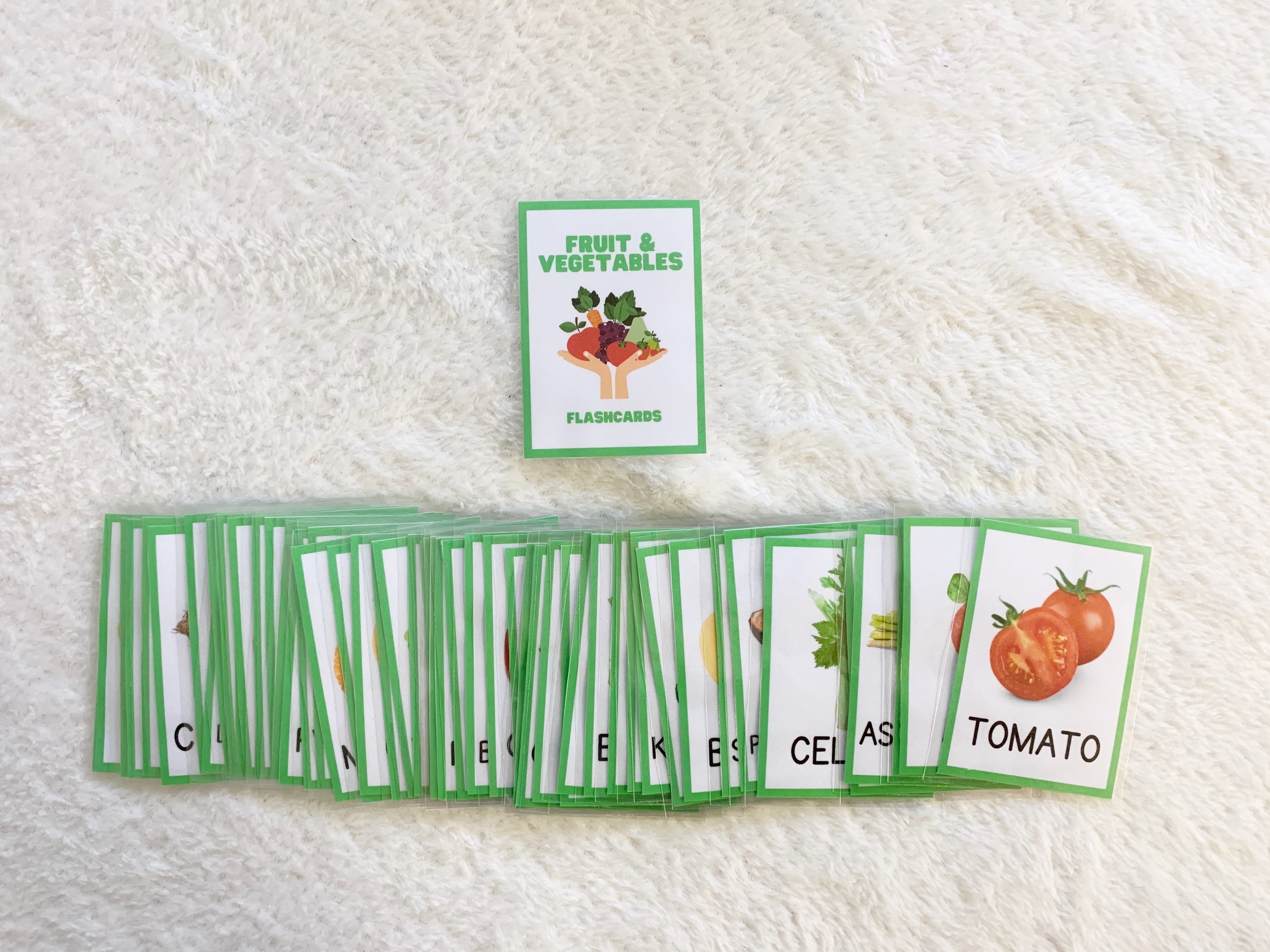 Fruits & Vegetables - 53 Laminated Flashcards - Etsy