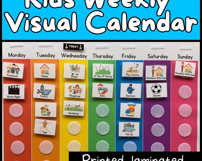 Custom Kid's Visual Weekly Planner - Etsy