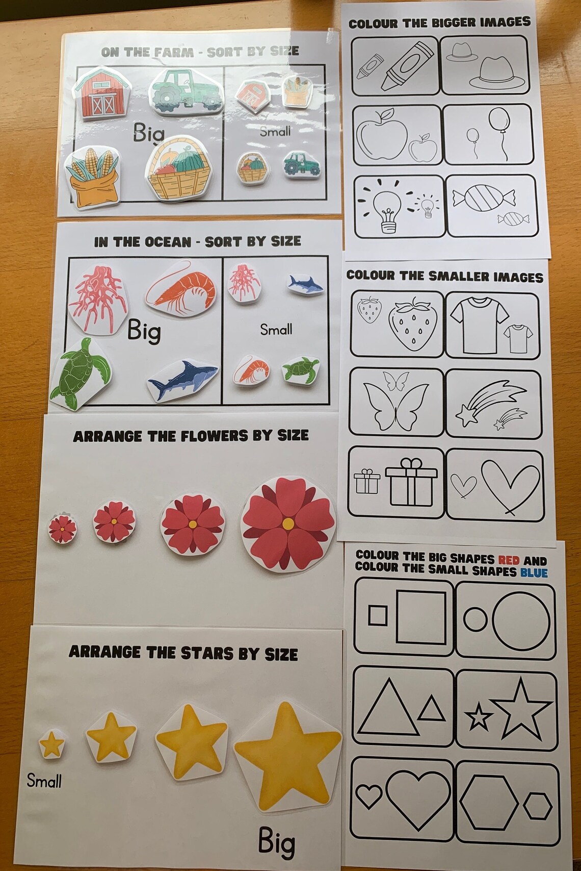 Laminated Learning Big & Small Activity Bundle for Toddlers - Etsy