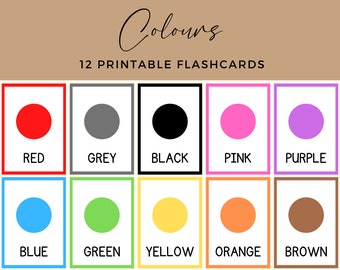 Printable Colours Flashcards - Etsy
