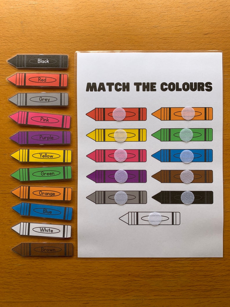 Crayon Colour Matching Activity for Toddlers - Etsy