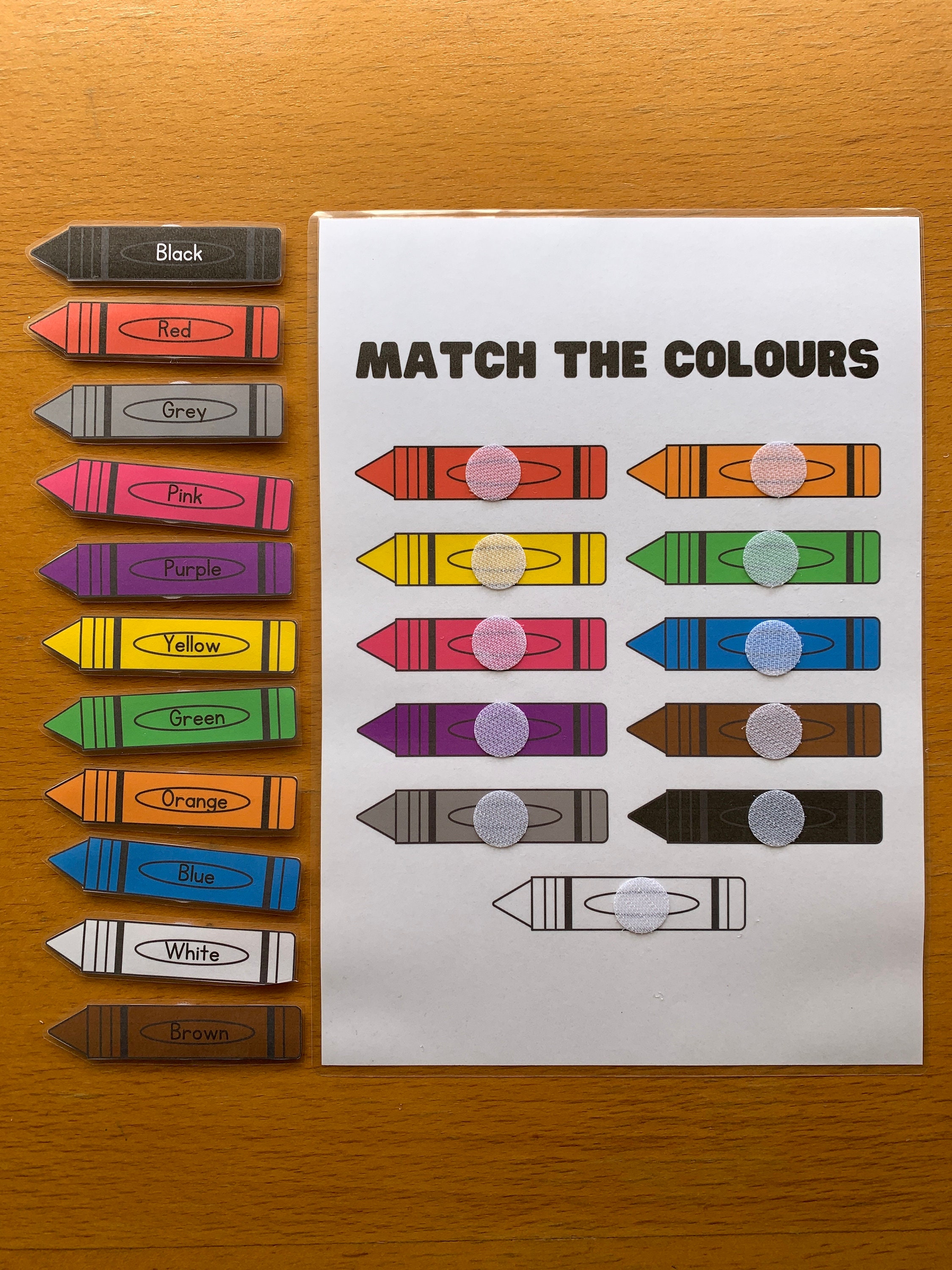 Crayon Colour Matching Activity for Toddlers - Etsy
