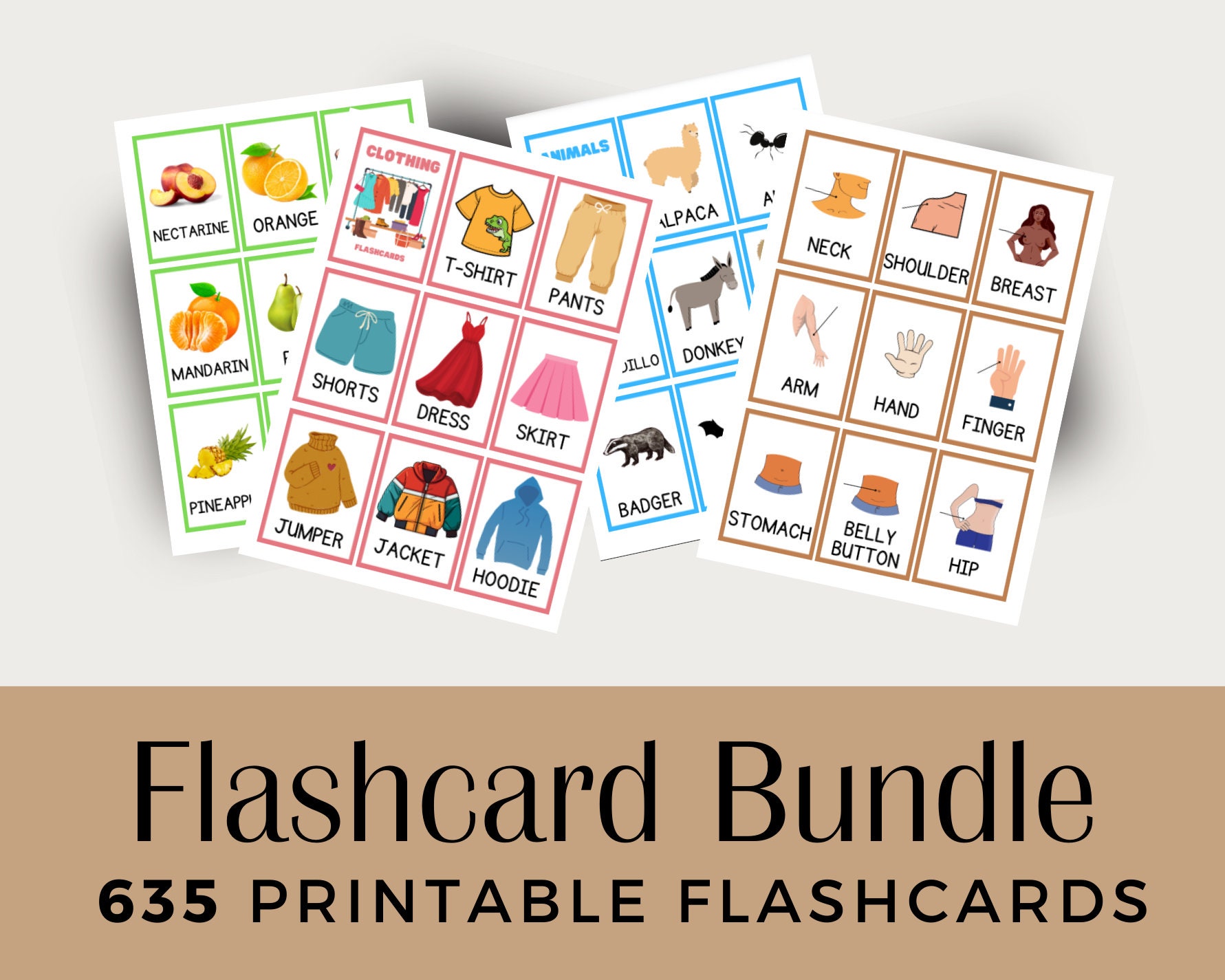 Printable Flashcard BUNDLE - 635 Printable Flashcards - Etsy