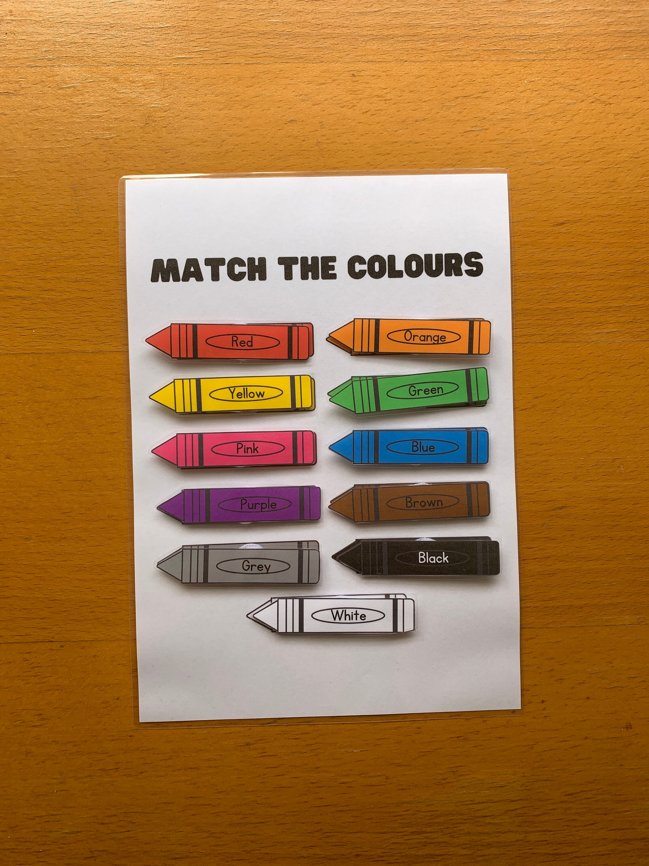 Crayon Colour Matching Activity for Toddlers - Etsy