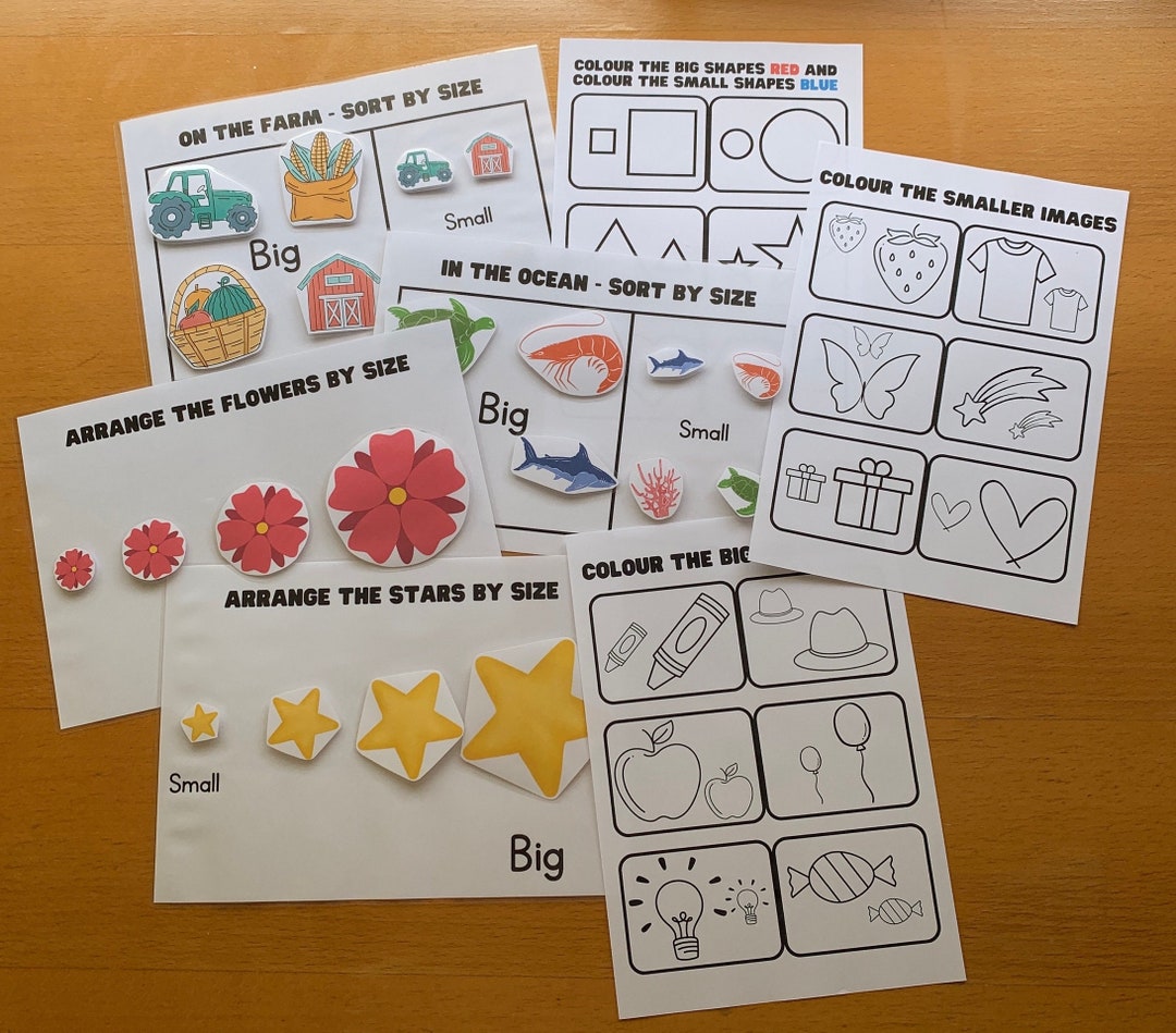 Laminated Learning Big & Small Activity Bundle for Toddlers - Etsy