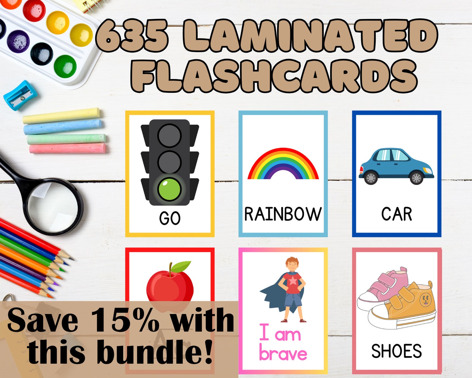 635 Laminated Flashcard Bundle Etsy