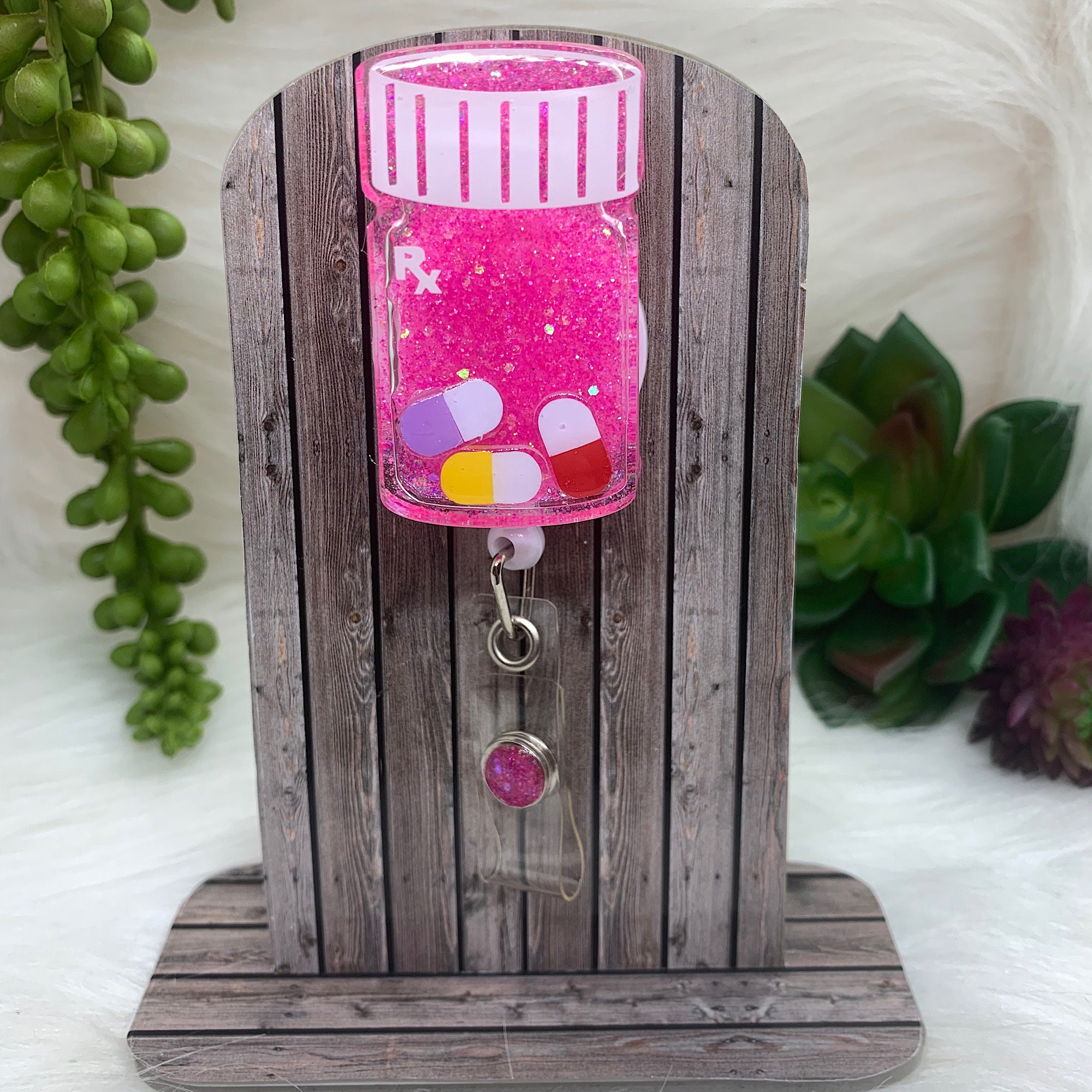Pill Bottle Shaker Badge Reel/ 3D Badge Reel/ Floating Badge Reel - Etsy
