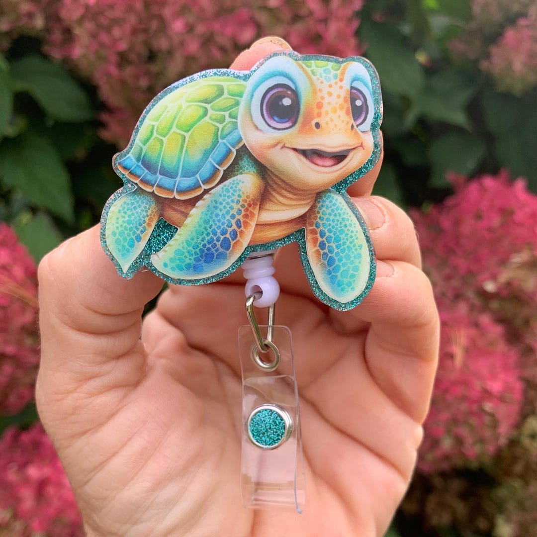 Cute Turtle Badge Reel| Sea Turtle Badge Reel - Etsy