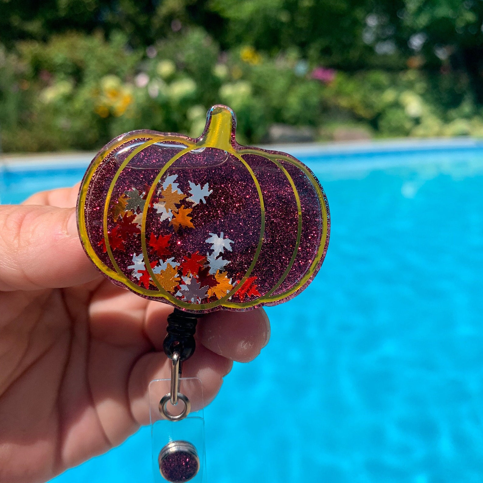 Shaker Pumpkin Badge Reel/ 3D Badge Reel/ Floating Badge Reel - Etsy Canada