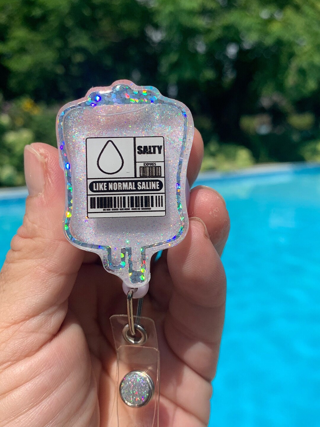 Salty Like Normal Saline Shaker Badge Reel/ 3D Badge Reel/ Floating ...