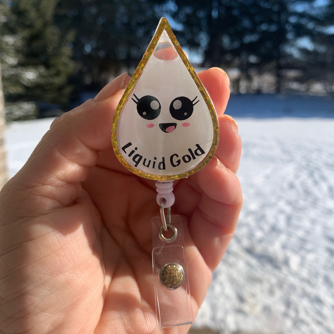 Liquid Gold Badge Reel/ 3D Badge Reel/ Floating Badge Reel - Etsy