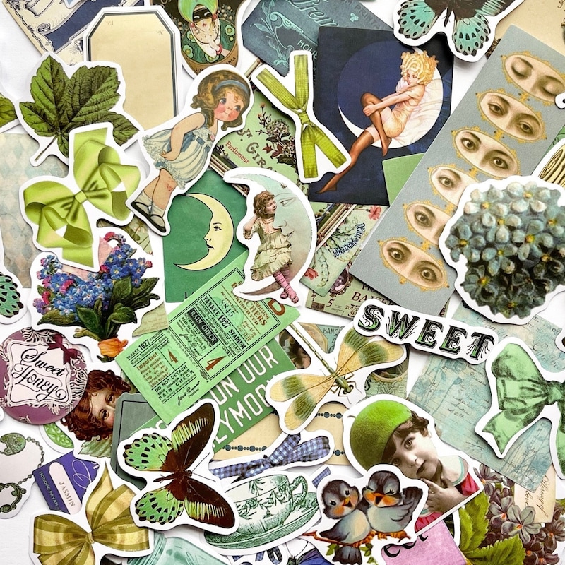 Green Aesthetic Stickers - Etsy