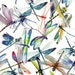 40 Watercolor Dragonfly Stickers - Translucent Multi Colored Dragonfly ...