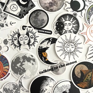45 Gorgeous Sun and Moon Stickers - Gothic Magical Moon Stickers - Boho ...