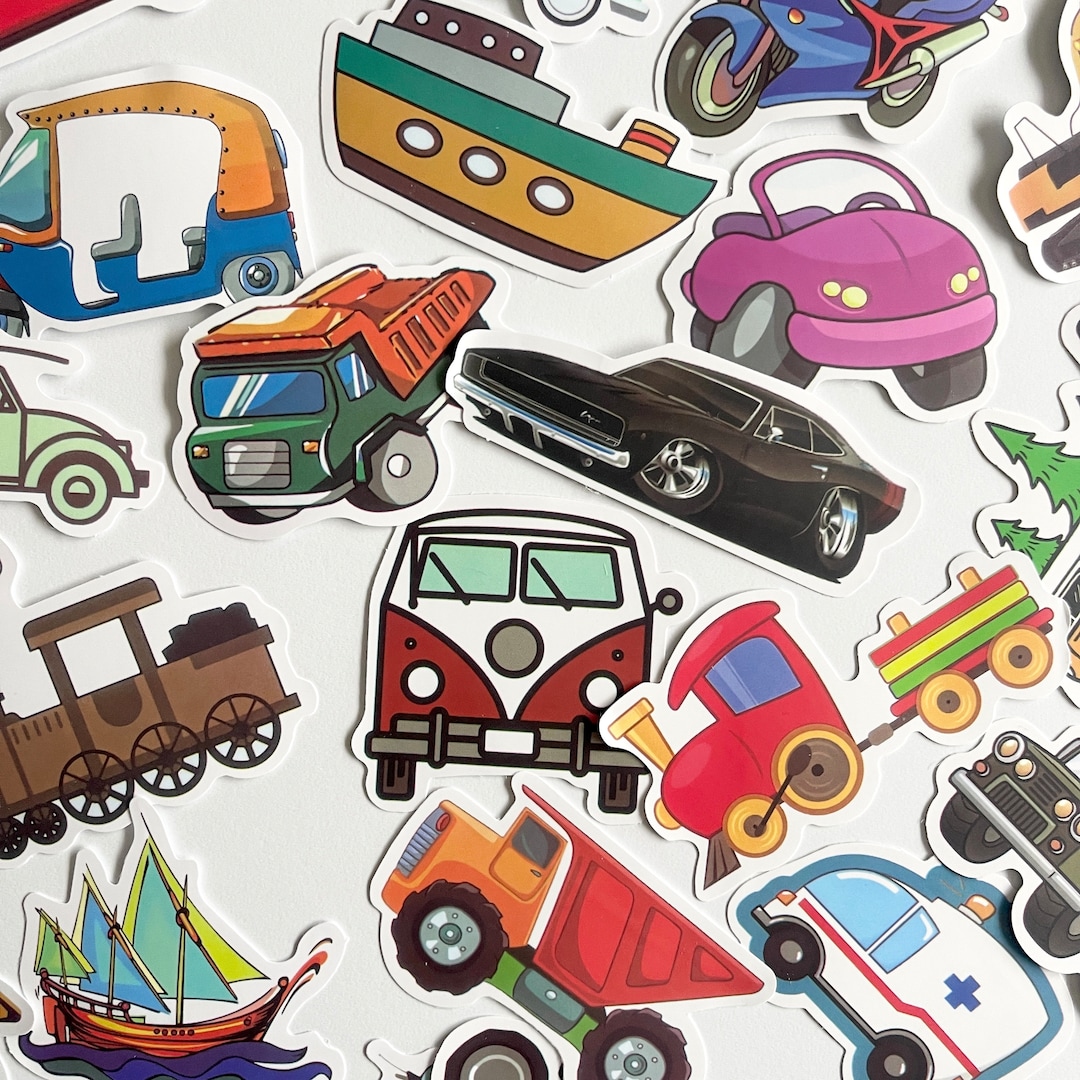 40pcs Children Car Stickers - Cartoon Automotive Pack - for Crafting ...