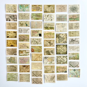 50 Vintage Historical Map Stickers - Dull Matte Finish Great Vintage ...