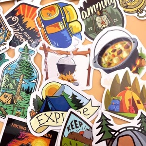 50 Vinyl Outdoor Camping Stickers - Travel in Wilderness Stickers ...