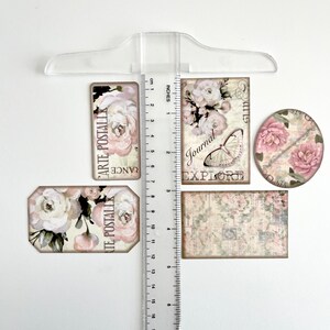 25pcs Vintage Parisian Rose Pink Design Stickers & PAPERS - 20 Stickers ...