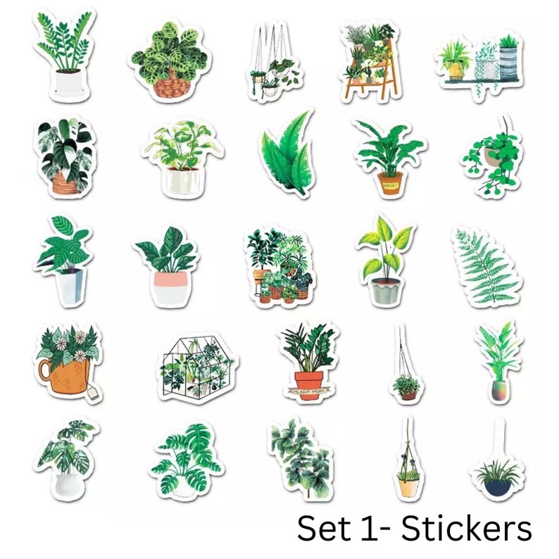 Boho Plant Stickers House Plant Stickers Love of Plants - Etsy