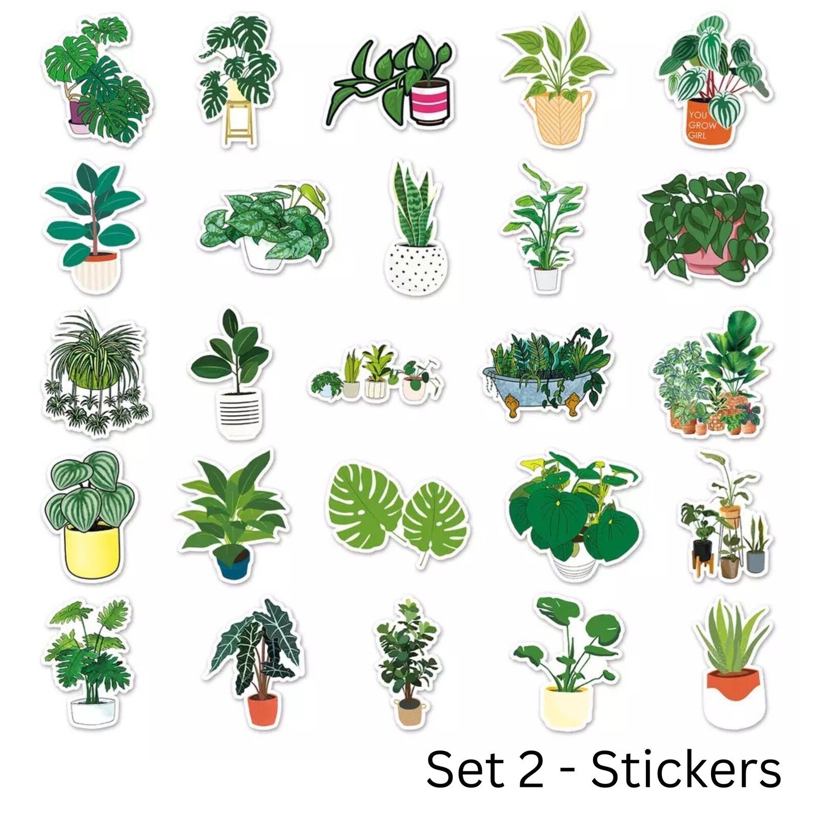 Boho Plant Stickers House Plant Stickers Love of Plants - Etsy