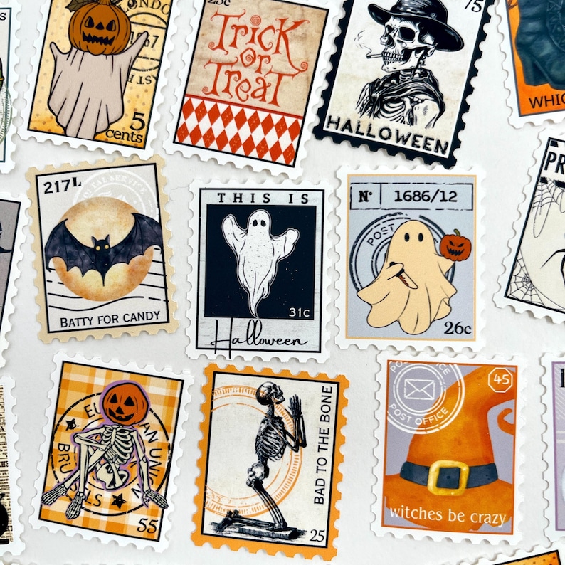 25pcs Halloween Stamp Stickers, Spooky Haunted Design, NOT POSTAGE, for ...