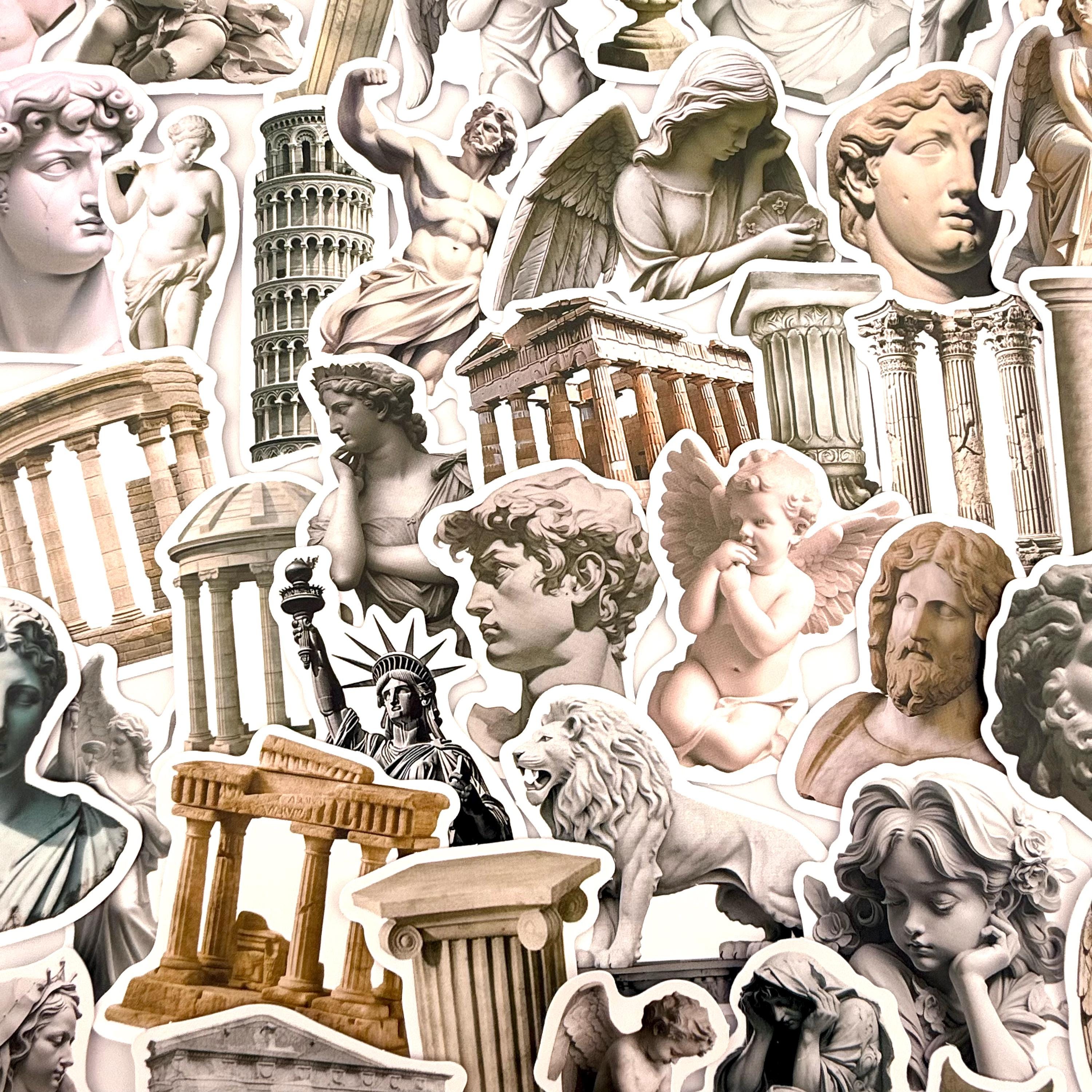 50pcs Vintage Roman Art Stickers, Statue & Architecture Designs, for ...