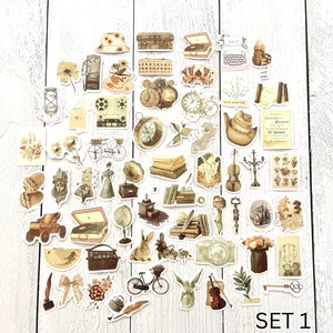 Classic Vintage Art Stickers - Retro English Cottagecore Style - 2 SETS ...