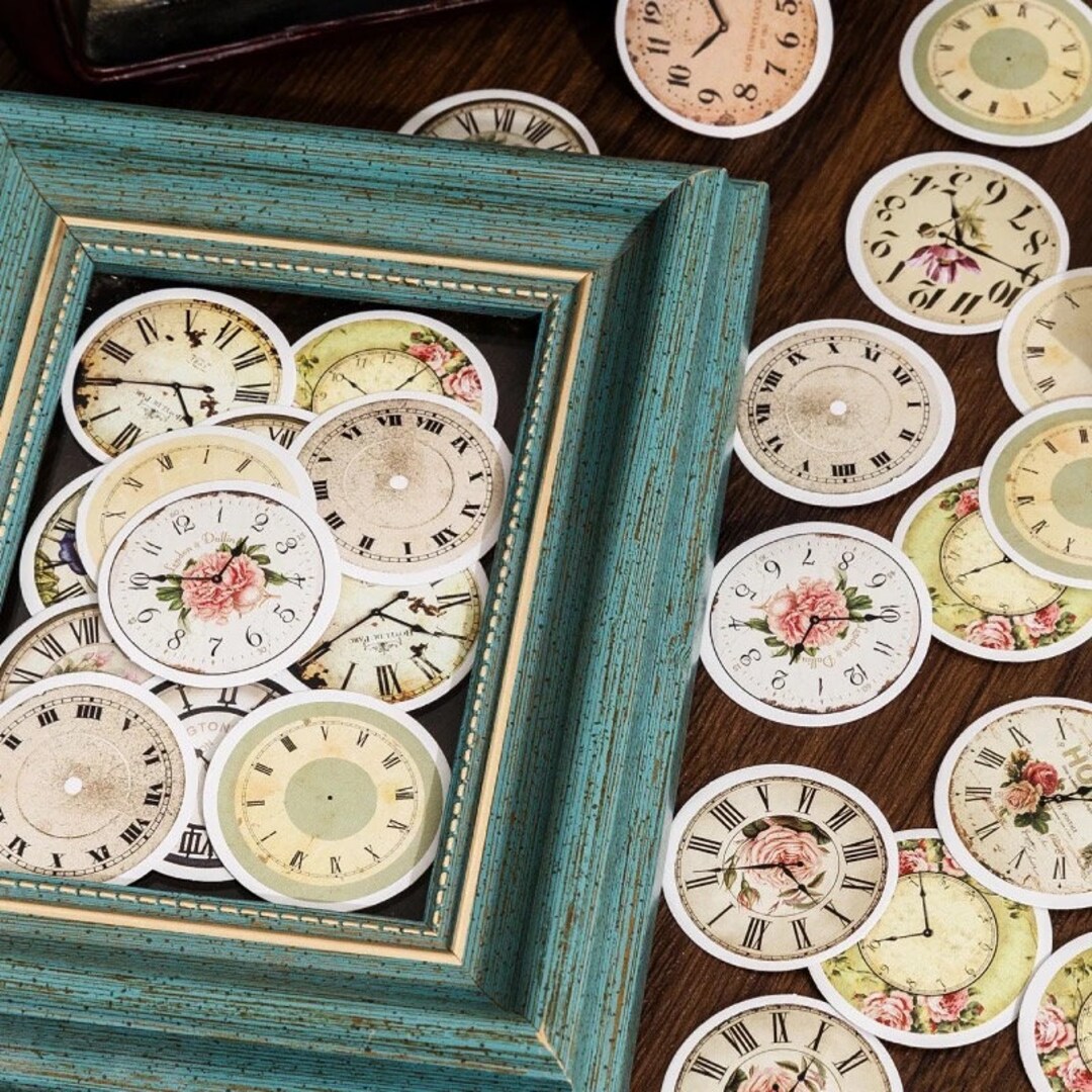 45 Vintage Roman Circular Clock Stickers Beautiful Old World - Etsy