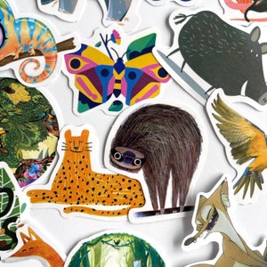 45pcs Artsy Jungle Animal Stickers - Wilderness Design for Crafts ...