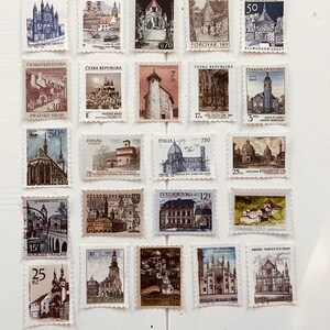 46 Landmark Stamp Stickers European Castles Churches - Etsy