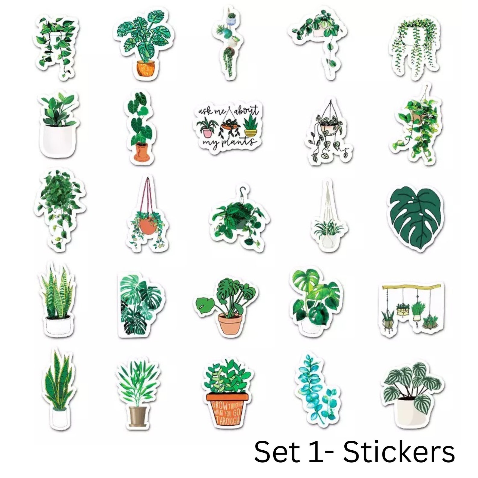 Boho Plant Stickers House Plant Stickers Love of Plants - Etsy