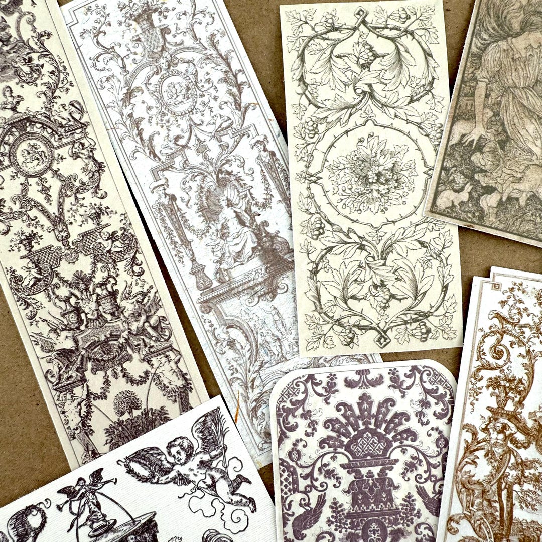 10 Large Vintage Floral Statue Stickers - Old World Parisian Feel ...