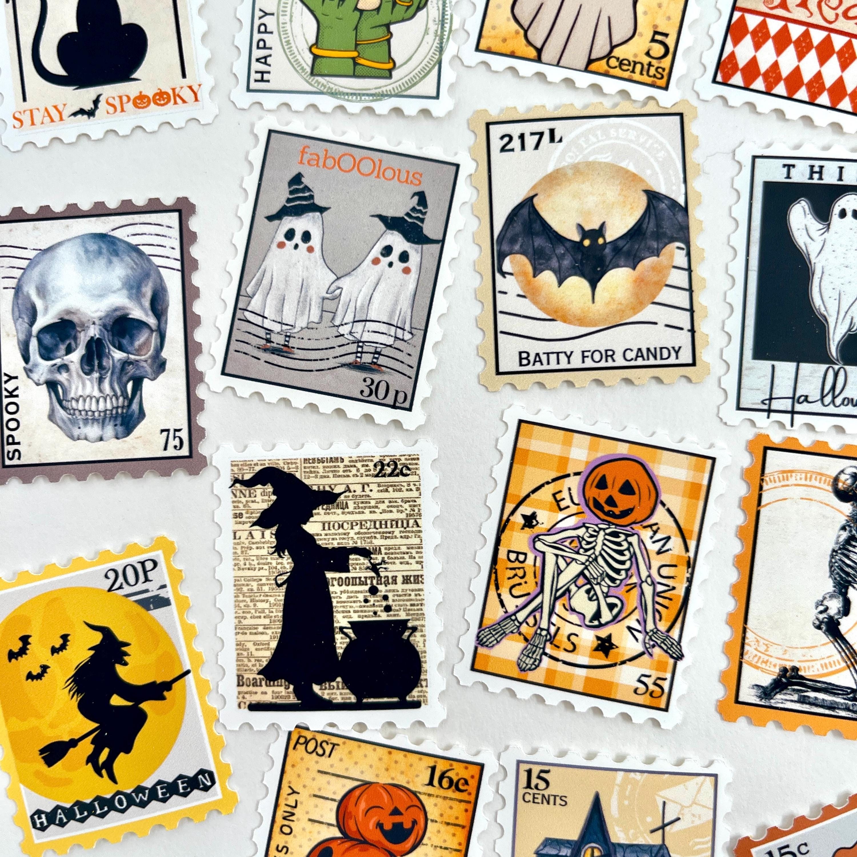 25pcs Halloween Stamp Stickers, Spooky Haunted Design, NOT POSTAGE, for ...