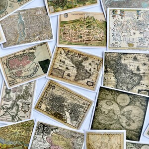 50 Vintage Historical Map Stickers - Dull Matte Finish Great Vintage ...