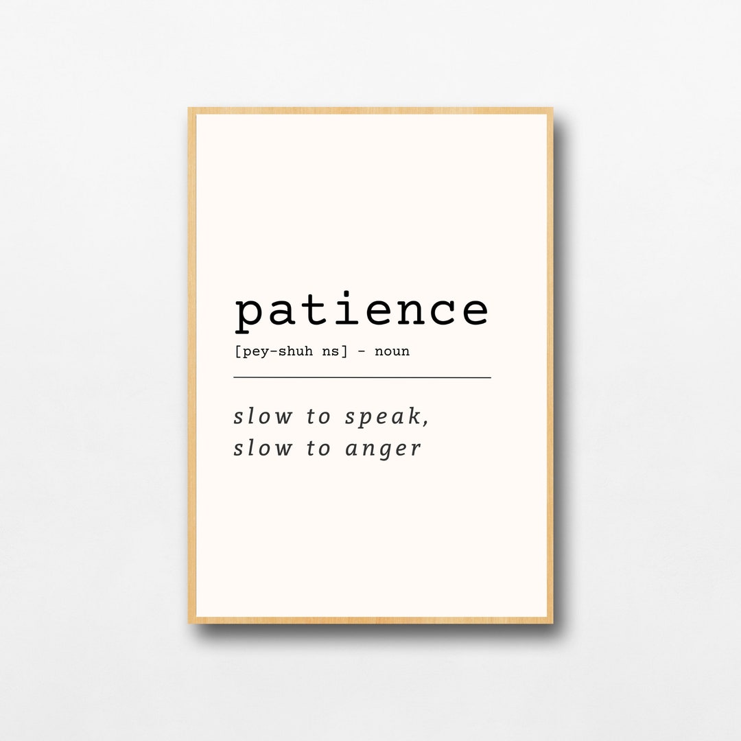 Inspirational Patience Quote Printable Wall Art Phrase Wall - Etsy