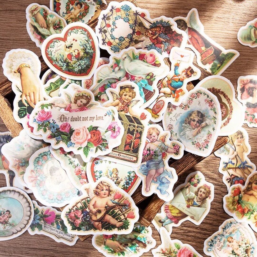 50 Vintage Angelic Fairy Stickers Magical Floral Child Angel - Etsy