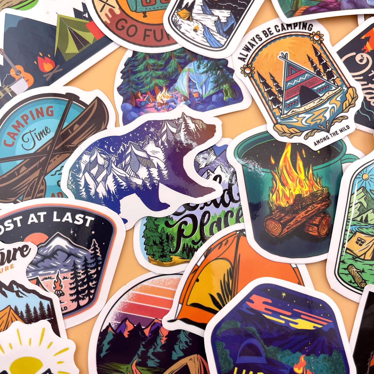50 Vinyl Outdoor Camping Stickers - Travel in Wilderness Stickers ...